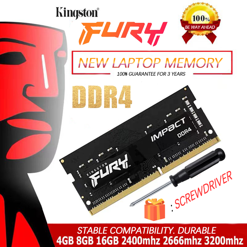 【24H】NEW Kingston FURY IMPACT 4GB 8GB 16GB RAM Laptop DDR4 2400 2666 3200MHZ SODIMM notebok ...