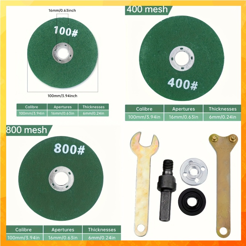 ToolTopia-Set Cakera Mengasah 4-Piece - Roda Pengisar Kasar, Sederhana ...