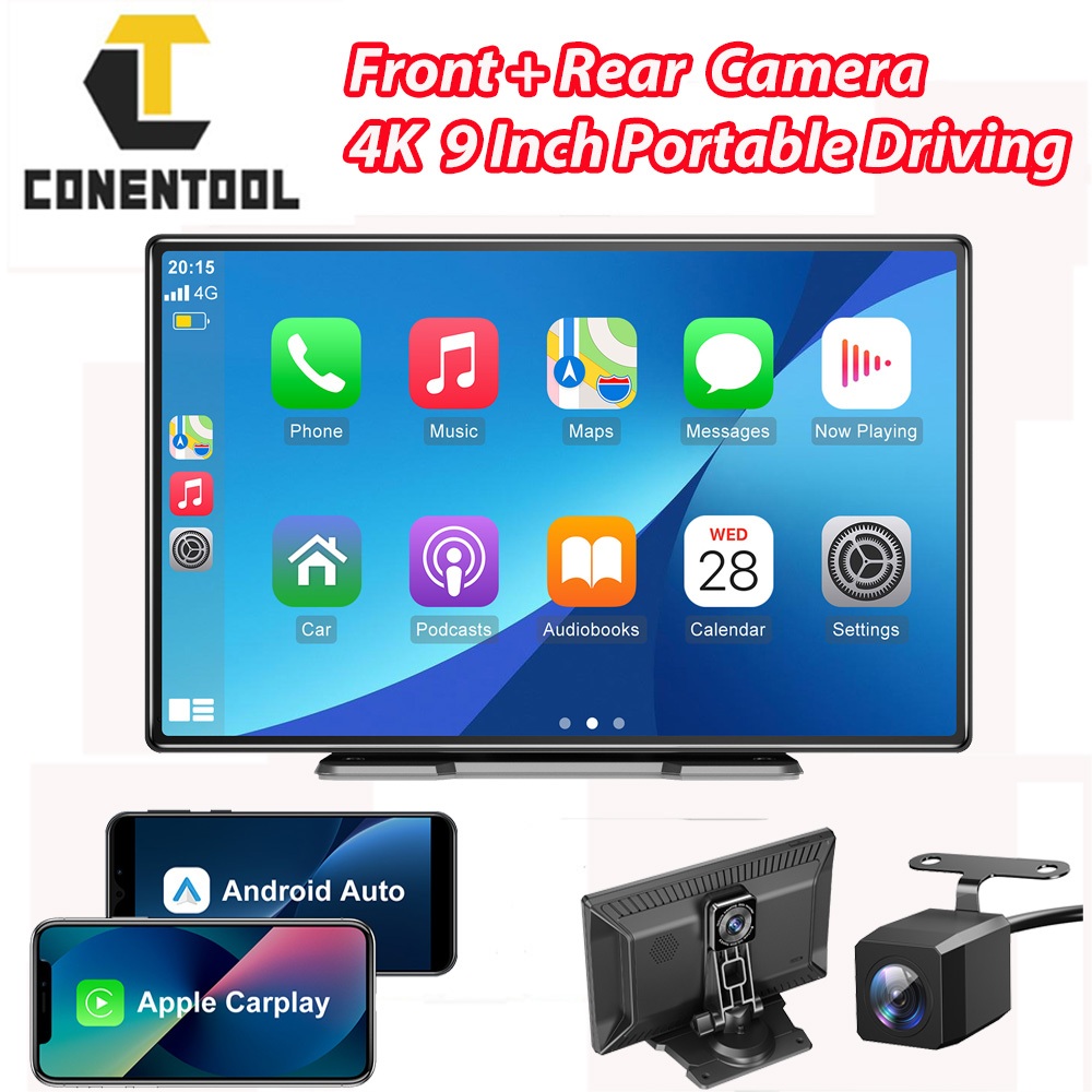 Conentool 9" INCH Portable Car Player Carplay Android Auto Bluetooth ...