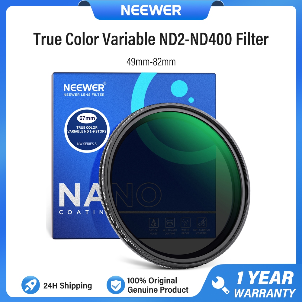 NEEWER True Colour Variable Camera Lens Neutral Density Filter (67mm ...
