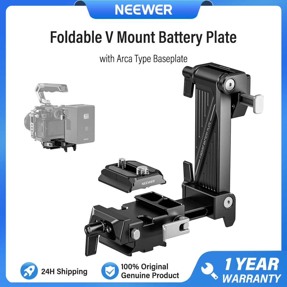 NEEWER PS014 Foldable V Mount Battery Plate with Arca Type Base for RS4 ...