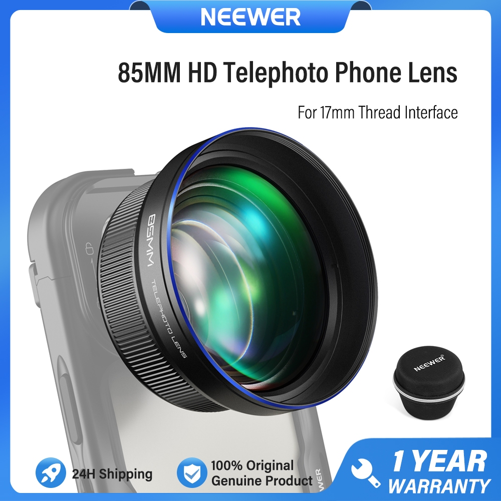 NEEWER 85MM HD Telephoto Lens for Phone Cage Case with 17mm Lens Thread ...