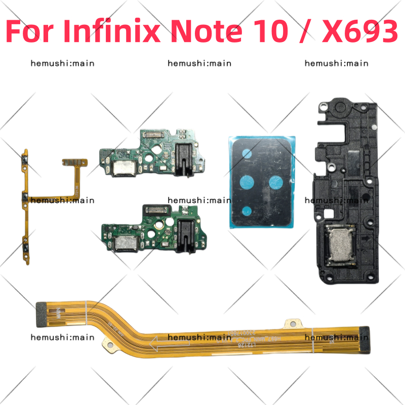 For Infinix Note 10 X693 Power Volume Flex Button Switch USB Charger ...