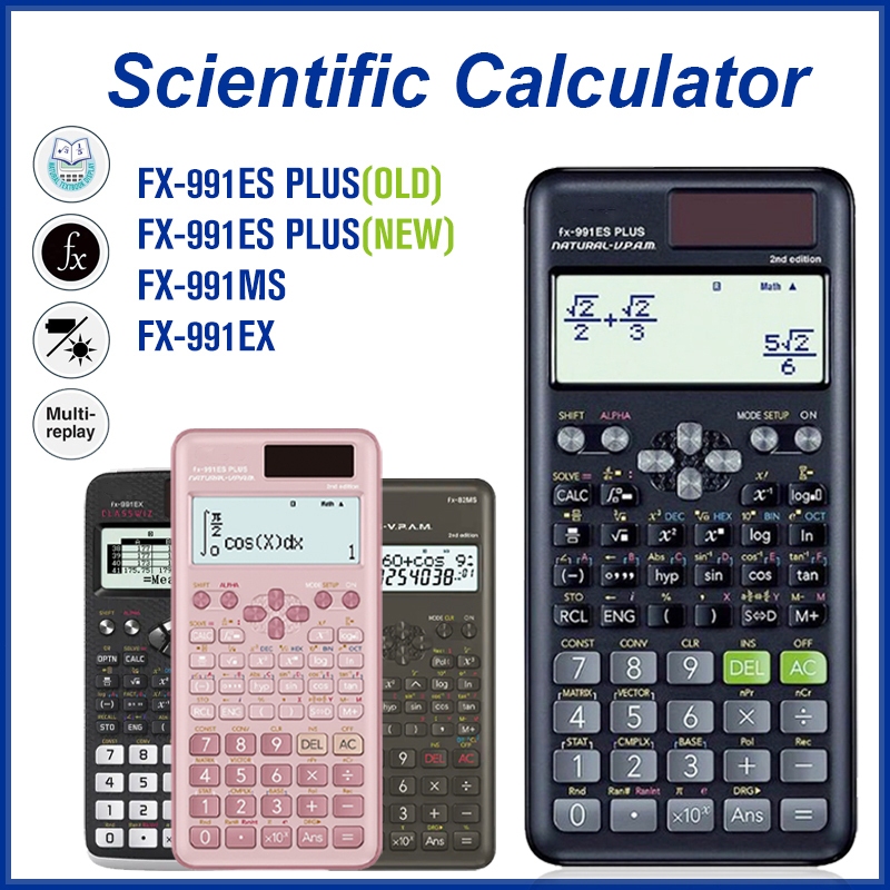 Scientific Calculator FX-991ES Solar portable rechargeable calculator ...