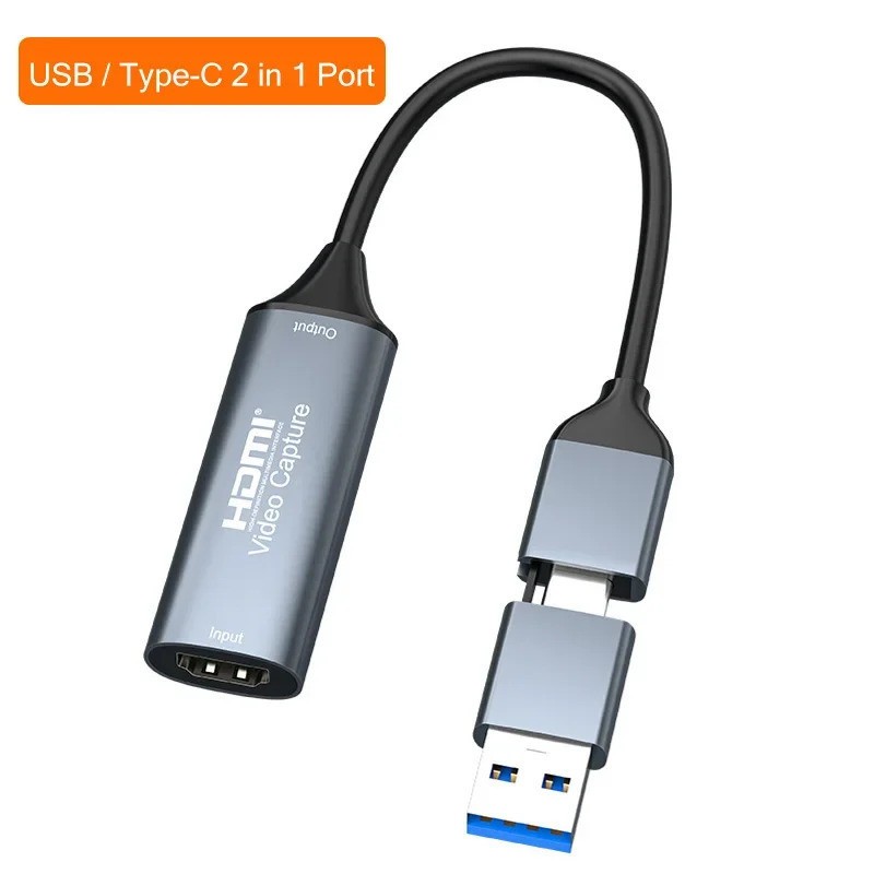 2 in 1 port Type C USB 2.0 Video Capture Card 4K HDMI to USB/Type-c ...