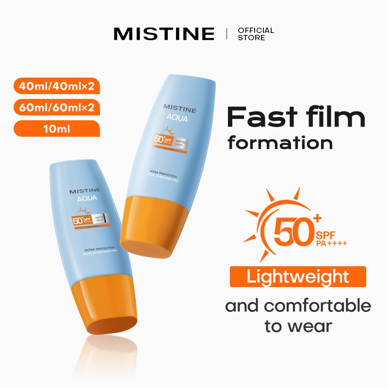 Mistine sunblock moisturizing Ultra Light Sunscreen Gel SPF 50+PA ...