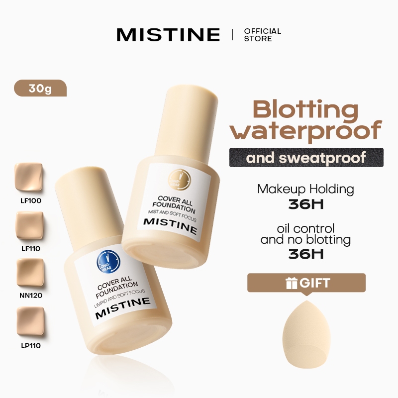 MISTINE Foundation Long-lasting Cover All Oil Control Moisturizing ...