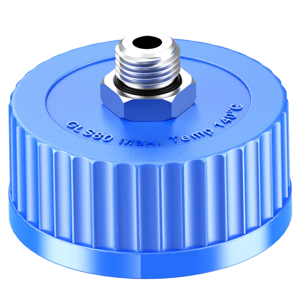 GL80 Liquid Media Cap with 1/2” G / 1/4 "G Stainless Steel Threads for ...
