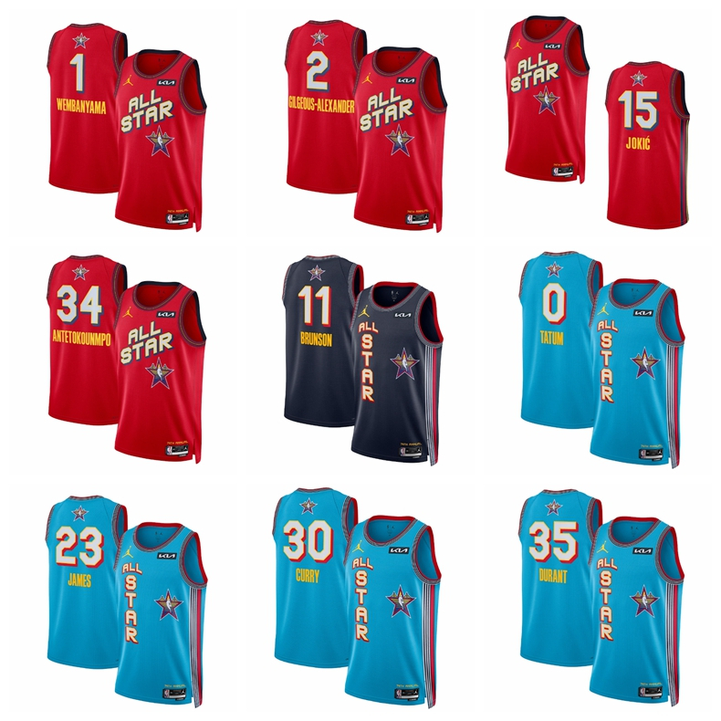 2024-25 Season NBA All Star Basketball Jersey Wembanyama Gilgeous ...