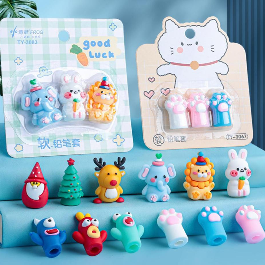 Bfuming 3 Pcs/Set Cute Pencil Caps Pen Tip Protector Cover Pencil ...