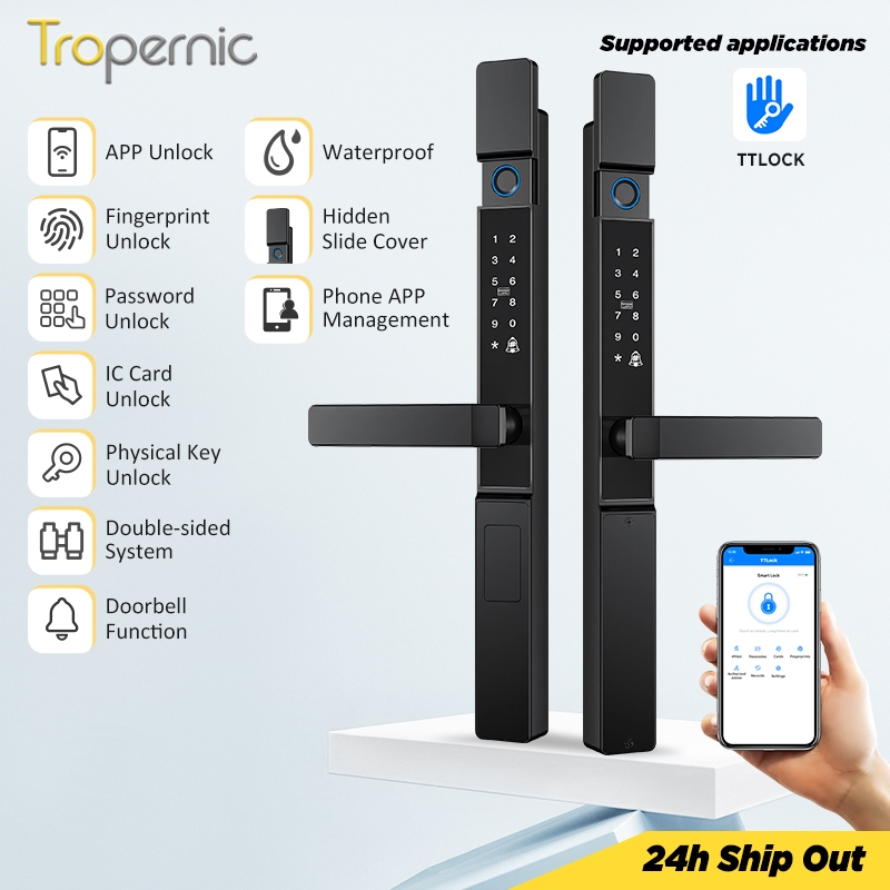 【Grill Door Smart Lock】5 In 1 TTLOCK Smart Lock Double Sided System ...