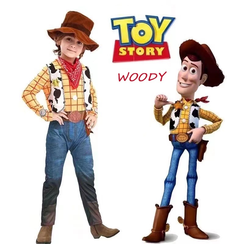 Toy Story Woody Cosplay Costume for Kids 3 pcs Set Halloween Cowboy ...