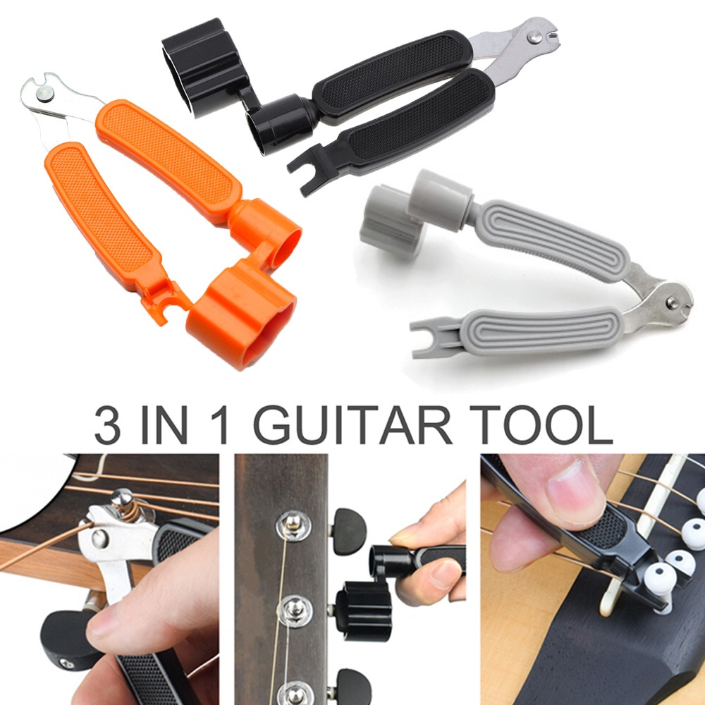 3 in 1 Guitar Peg String Winder + String Pin Puller + String Cutter ...