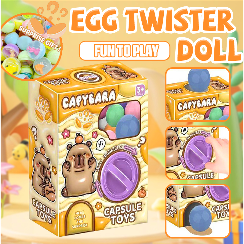 Capybara Labubu Twisting Egg Machine blind box Toys New years gift set ...