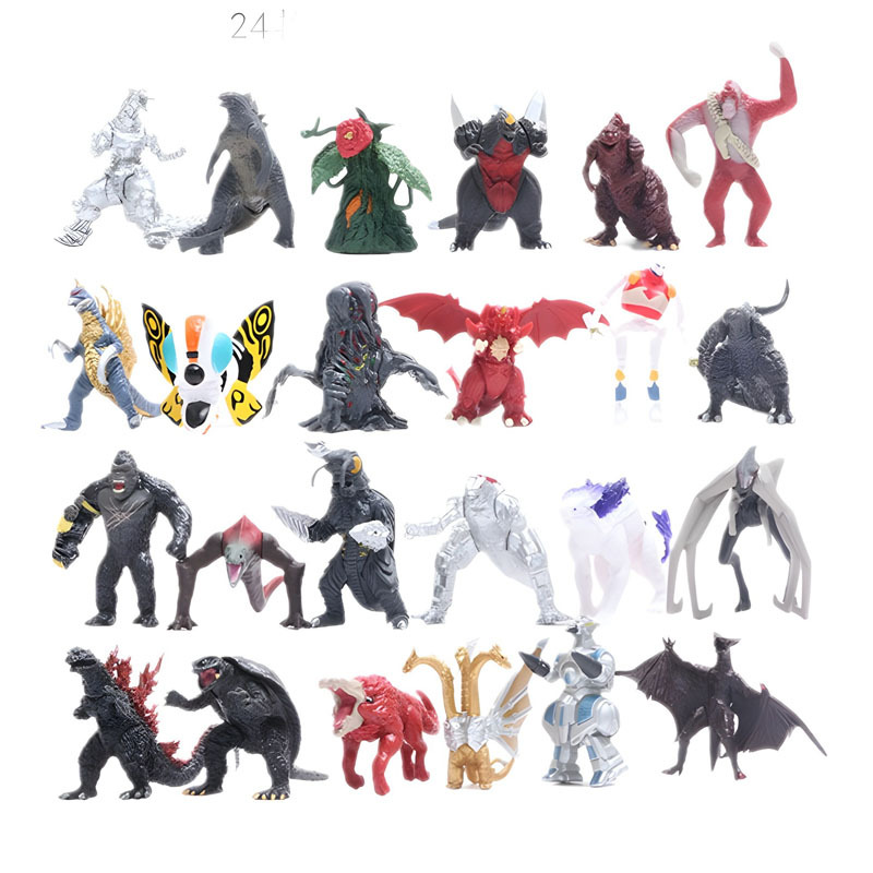 24Pcs/Set 5cm-8cm Godzilla King of Monsters Mechanical Red lotus Planet ...