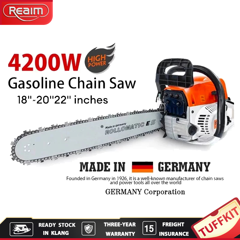 Chainsaw Gasoline 20" Original Heavy Duty Chain Saw Mesin Tebang Pokok ...