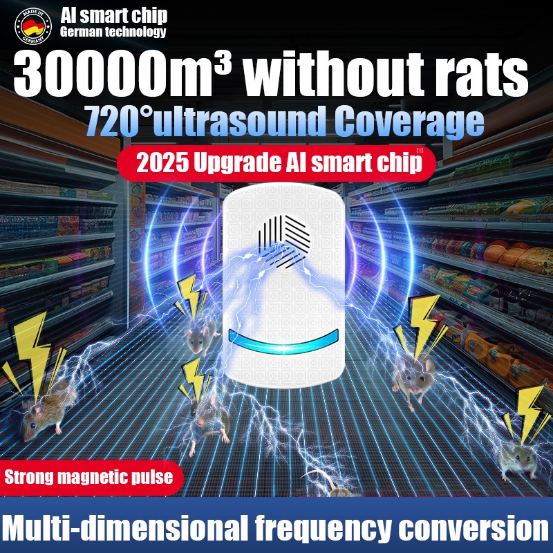 【Rat Disappear 100 Years】 Rat Repellent Ultrasonic Upgraded Dual 720 ...