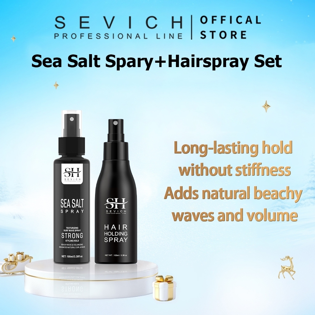 SEVICH Sea Salt Spray 100ML + Rambut Holding Spray 100ML Set Volumizing ...