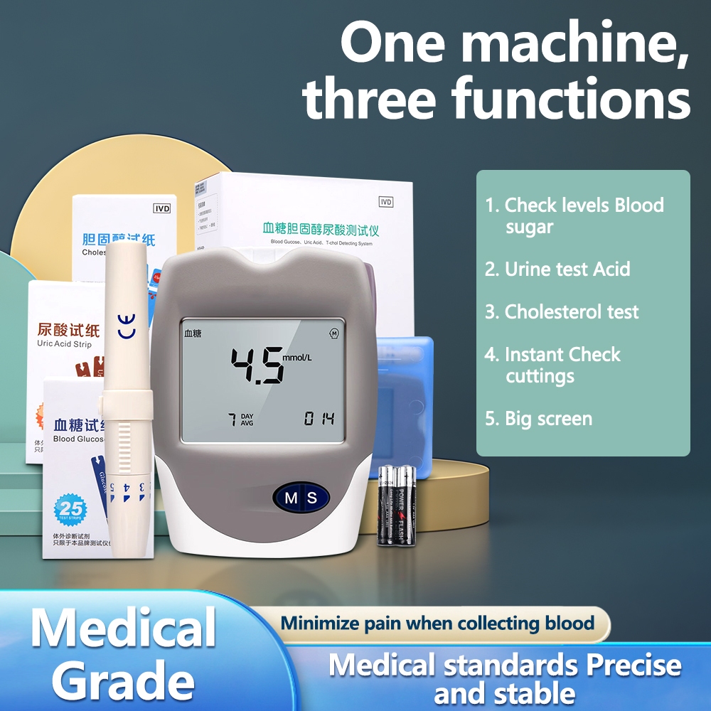 3 in 1 Multifunction Monitor Blood Glucose Meter Uric Acid Meter ...