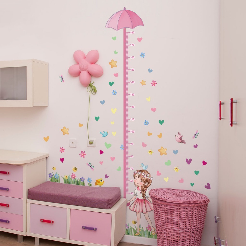 Girl Wall Stickers For Kids Room Height Measure Wall Sticker Height ...