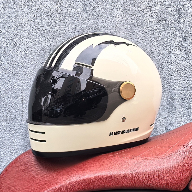ORZ Retro full face motorcycle helmet - Classic design, suitable for ...