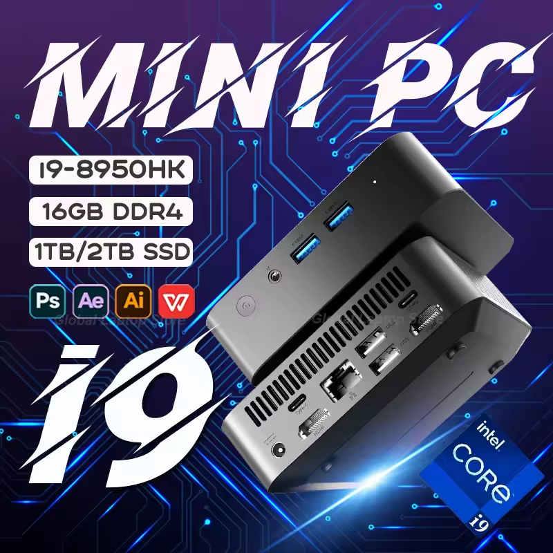 Portable Mini PC Intel Core i9 8950HK Windows 11 Desktop PC 16GB DDR4 ...