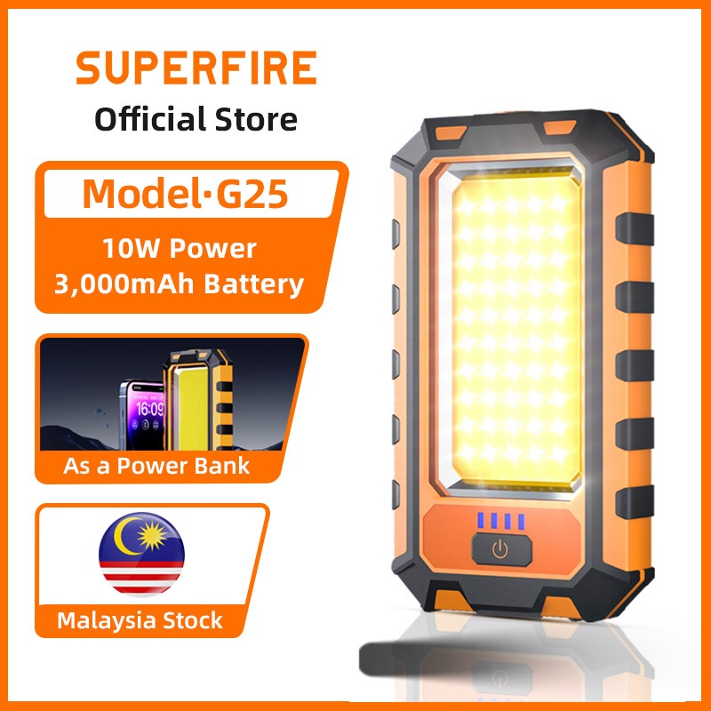 SUPERFIRE G25 10W Foldable COB+XPE Work Light Portable Flashlight ...