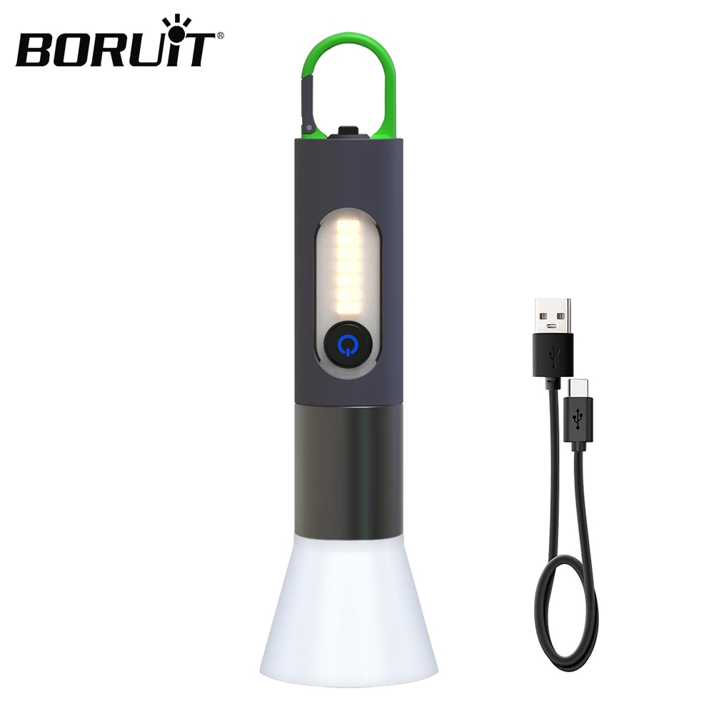 BORUiT LED Flashlight Long Range Flashlight 120LM 4 Modes Type-C ...
