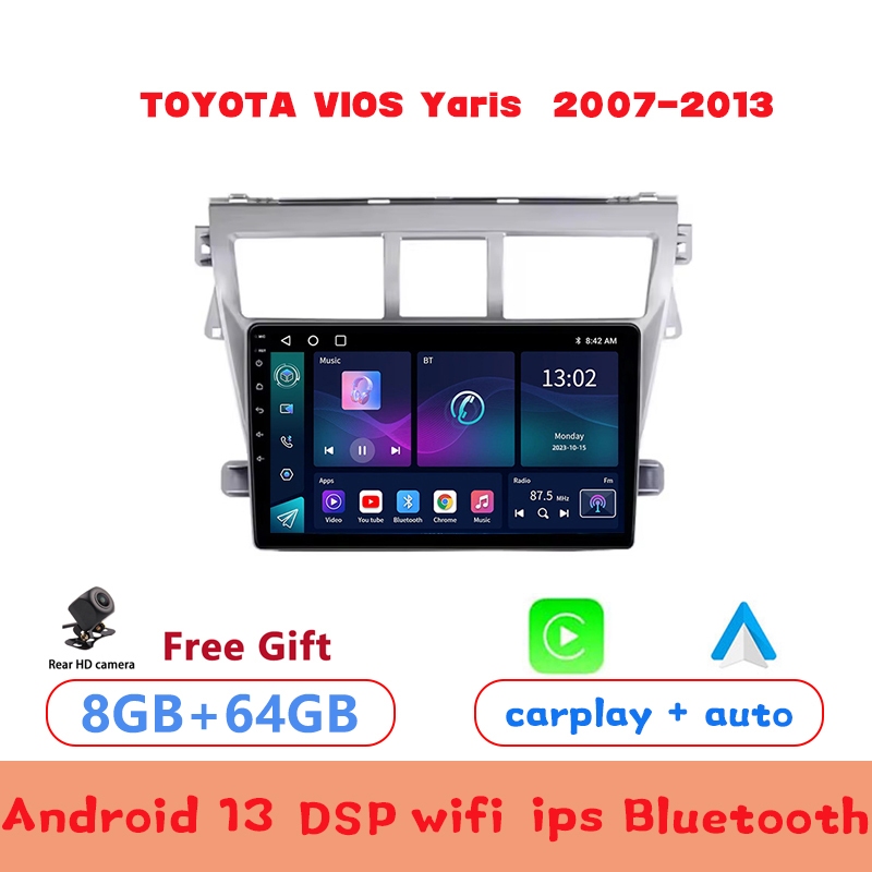 Honxun 8GB+64 android head unit for Toyota VIOS Yaris 2007-2013 ...