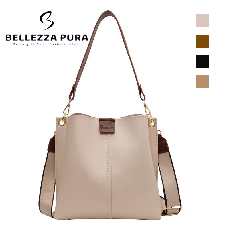 BELLEZZA PURA Women's Korean Style Tote Bag Ins Vintage Soft Leather ...