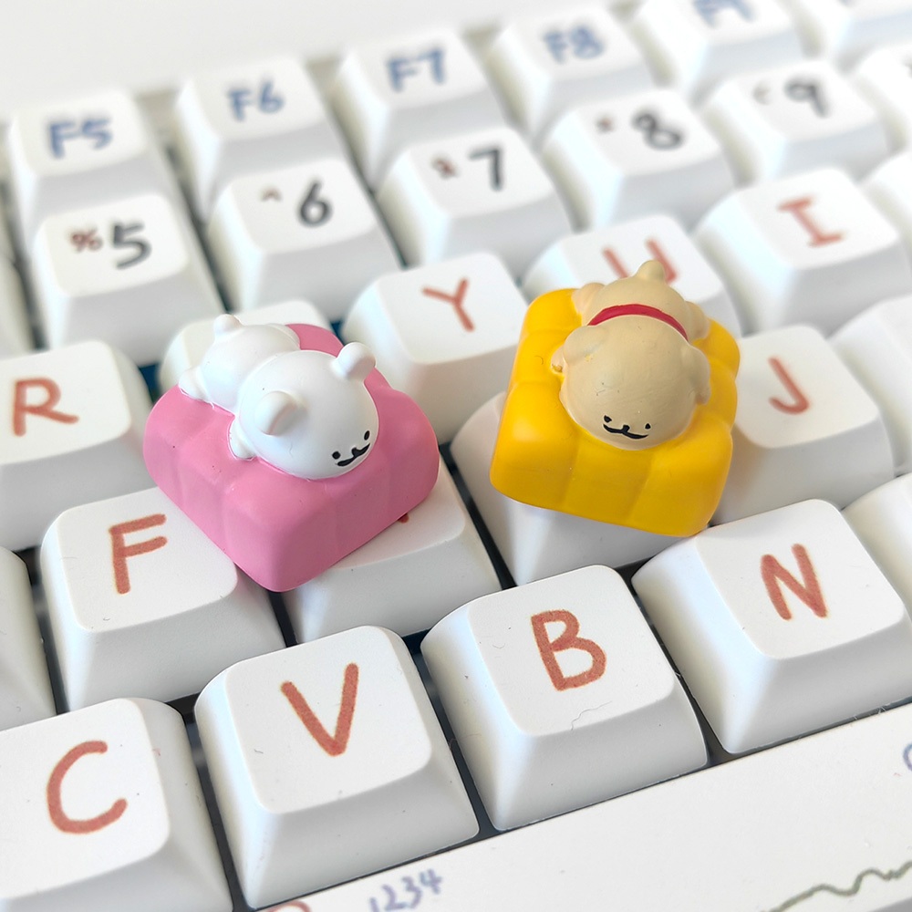 Maltese Keycaps Dog 3D Printing Hand-Painted Mechanical Keyboard ...