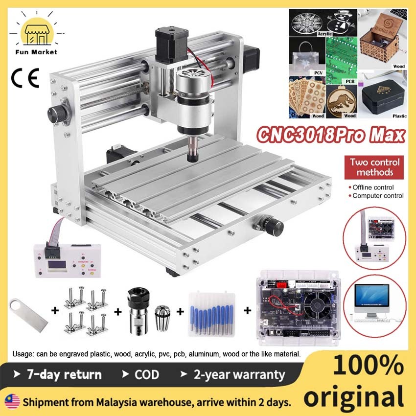 【Local delivery】CNC 3018Pro Max Engraver with 200W Spindle, 3 Axis Pcb Milling Machine, GRBL ...