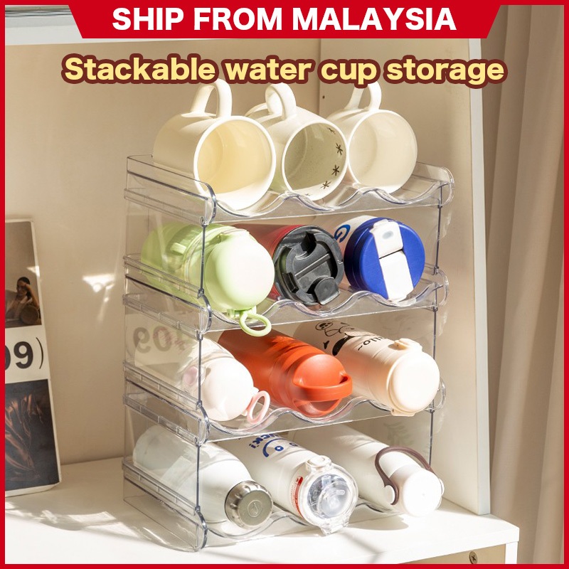 Cup Holder Rack Bottle Holder Rak Cawan 杯子 收納架 收纳柜 Cup Organizer Tempat ...