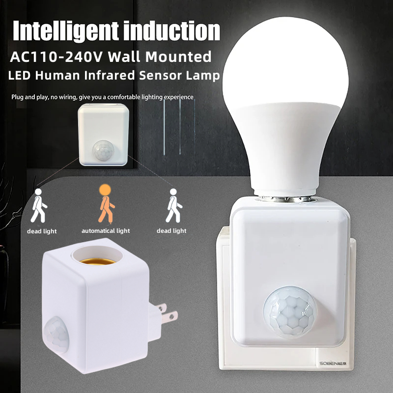 2pcs AC110-240V Wall Mounted LED Human Infrared Sensor Lamp E27 LED ...