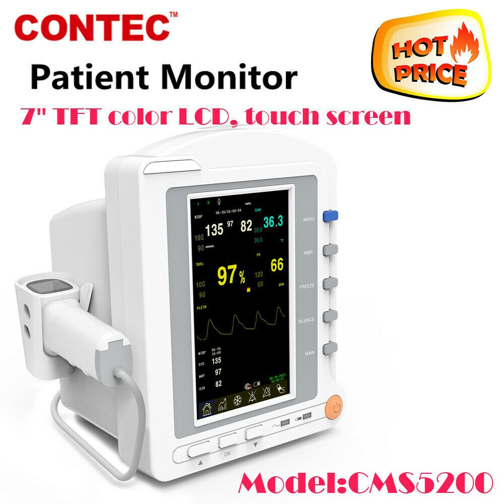 CONTEC CMS5200 Touch Screen Patient Monitor NIBP SPO2 TEMP PR Vital ...