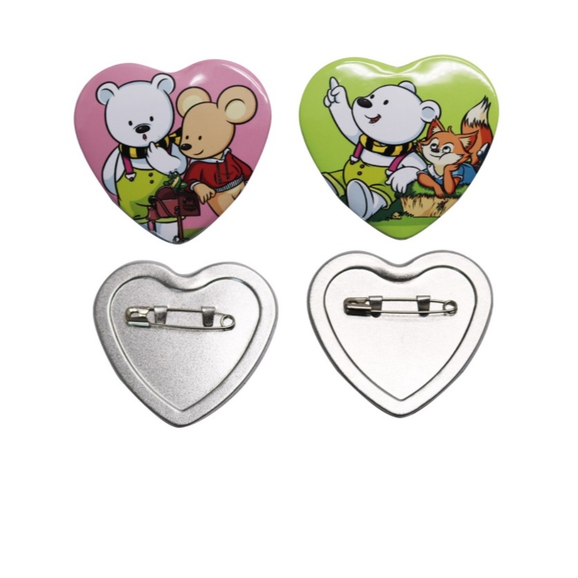 57*53mm heart shape button badge blanks material 100pcs | Shopee Malaysia