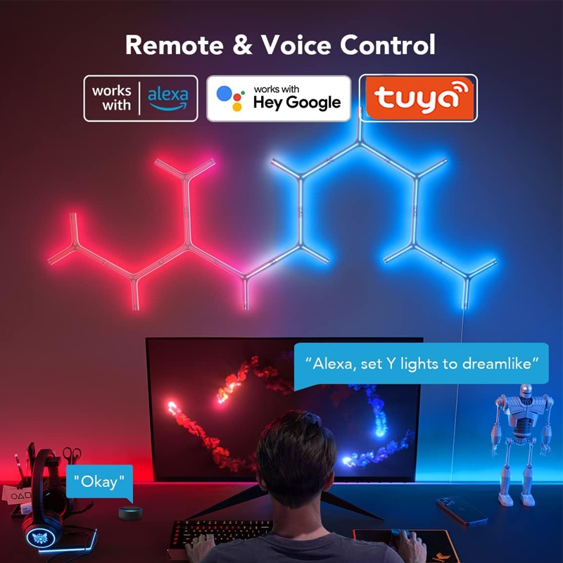 TUYA RGBIC Smart LED Gaming Light with Music Sync DIY and Timer Glide Y ...