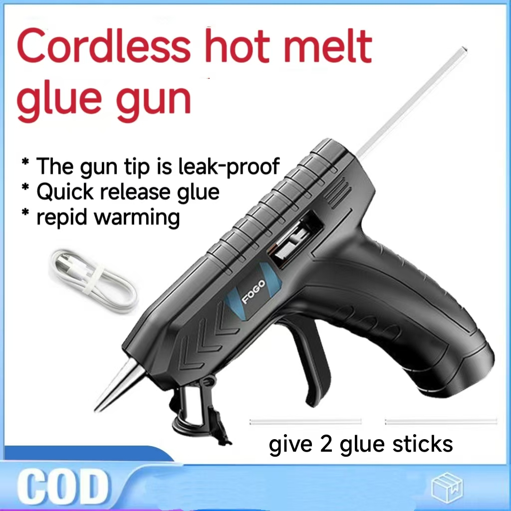 FOGO Cordless Hot Melt Glue Gun 7mm USB High Temp Heater Wireless ...