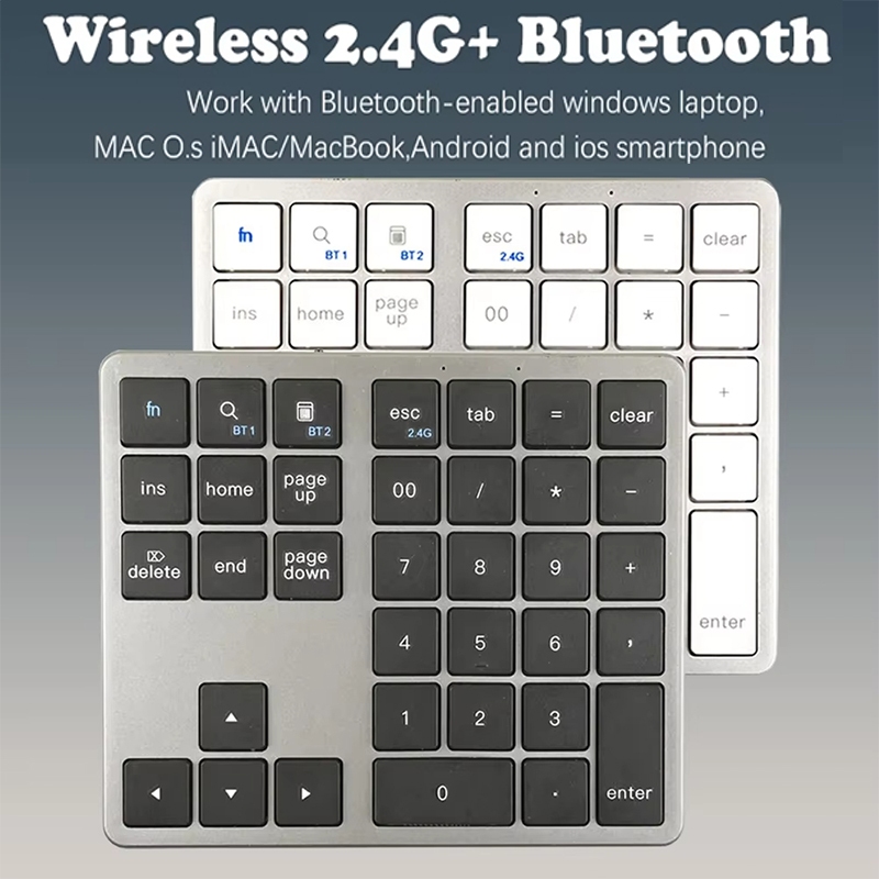 2.4G Wireless Bluetooth Number Pad Ultra-thin Remote Connection Numpad ...
