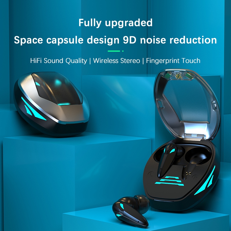 TG09 Gaming Earphones Bluetooth with Mic Low Latency Noise Cancelling ...