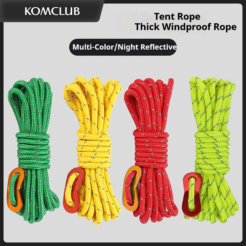 4M*6 Tent rope Fluorescent windproof rope Sturdy all-purpose rope ...