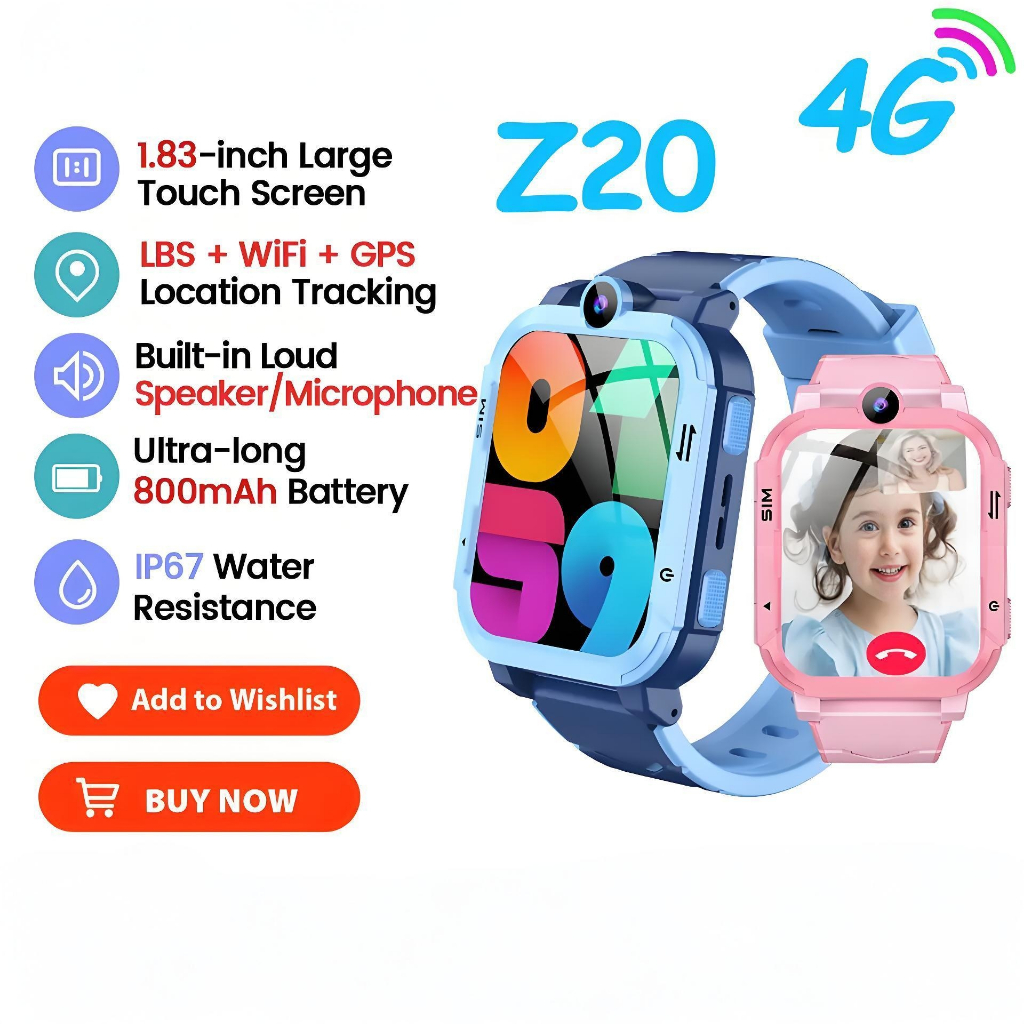 NEW 4G Kids Smart Watch with Sim Slot And WiFi GPS Video Call Child ...