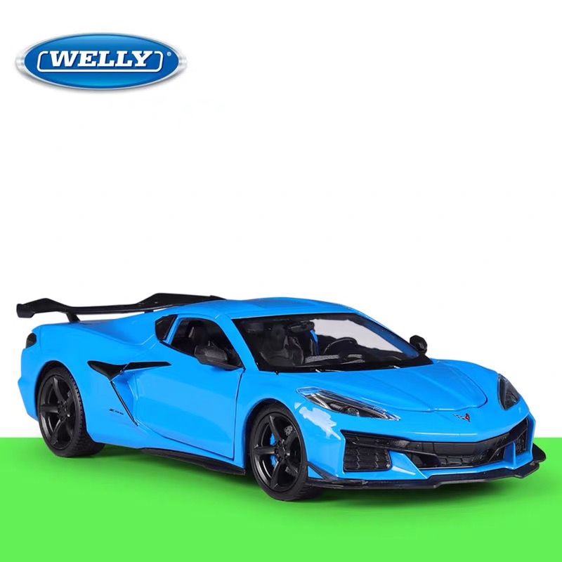 WELLY 1:24 2023 Chevrolet Corvette Z06 Alloy Scale Car Model Diecasts ...