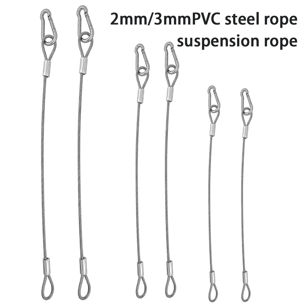 PVC Steel Wire Rope With Two Loops of Safety Rope and Safety Buckle for ...