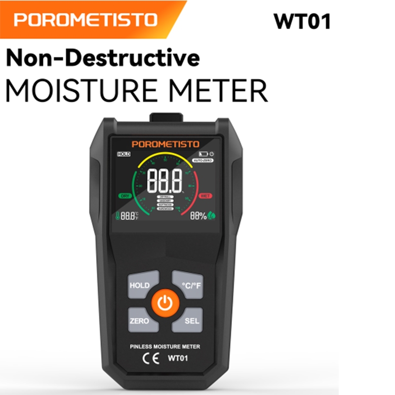 WT01 Non-Destructive Wood Moisture Meter 6-in-1 Handheld VA Digital Moisture Detector ...