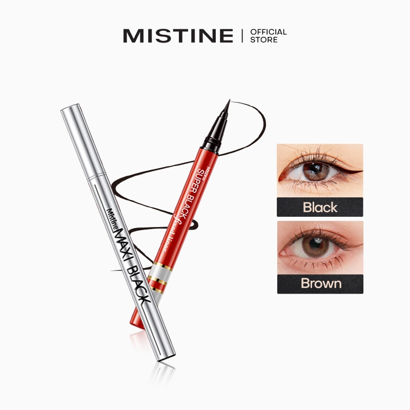 MISTINE eyeliner Ultra-fine Tattoo Master Black Liquid Eyeliner Super Slim No-skip For Precise ...