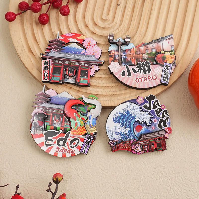 2025 Japanese Fuji Mountain Hand-Painted Wooden Refrigerator Magnet ...