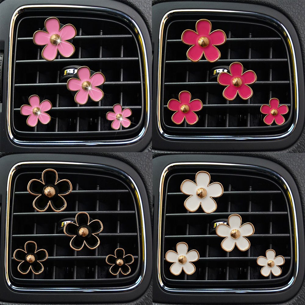 4pcs/set Car Air Freshener Cute Flower Ornaments Car Perfume Air Outlet ...