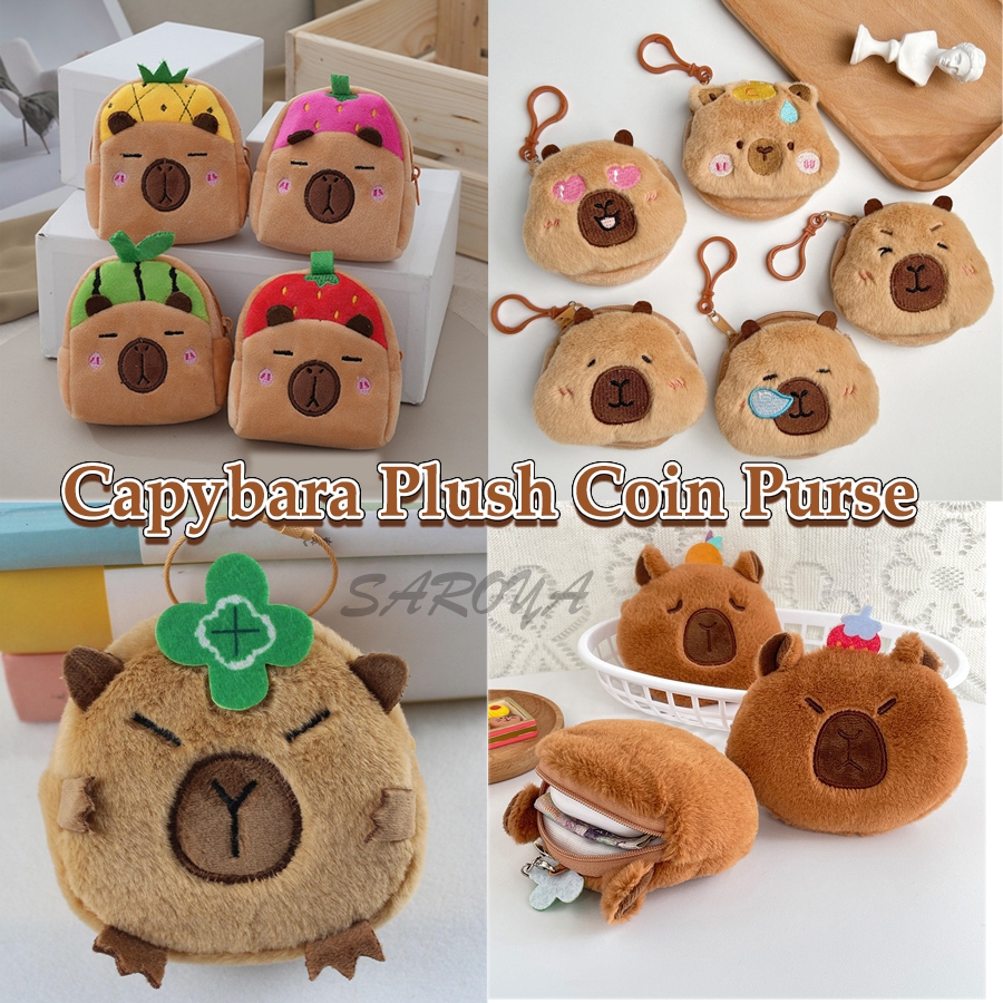 Mini Plush Pouch Capybara Animal Wallet Cartoon Plush Pouch Multi ...