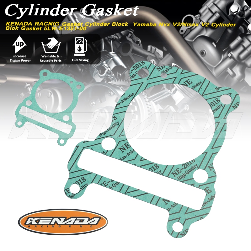 KENADA RACNIG Gasket Cylinder Block Nvx V2 / Nmax V2 Cylinder Blok Gasket 5LW-E1351-00 NEW ...